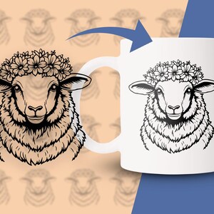 Cute Sheep Vector Clipart, Digital Download Farm Animal, SVG PNG Jpeg ...