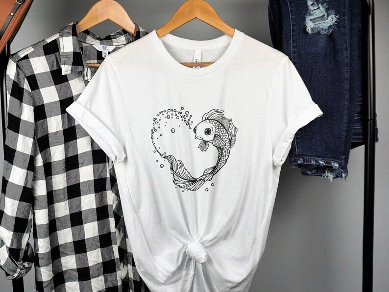 Koi Fish Art, Heart Shaped Digital Download, Instant Unique SVG, PNG ...