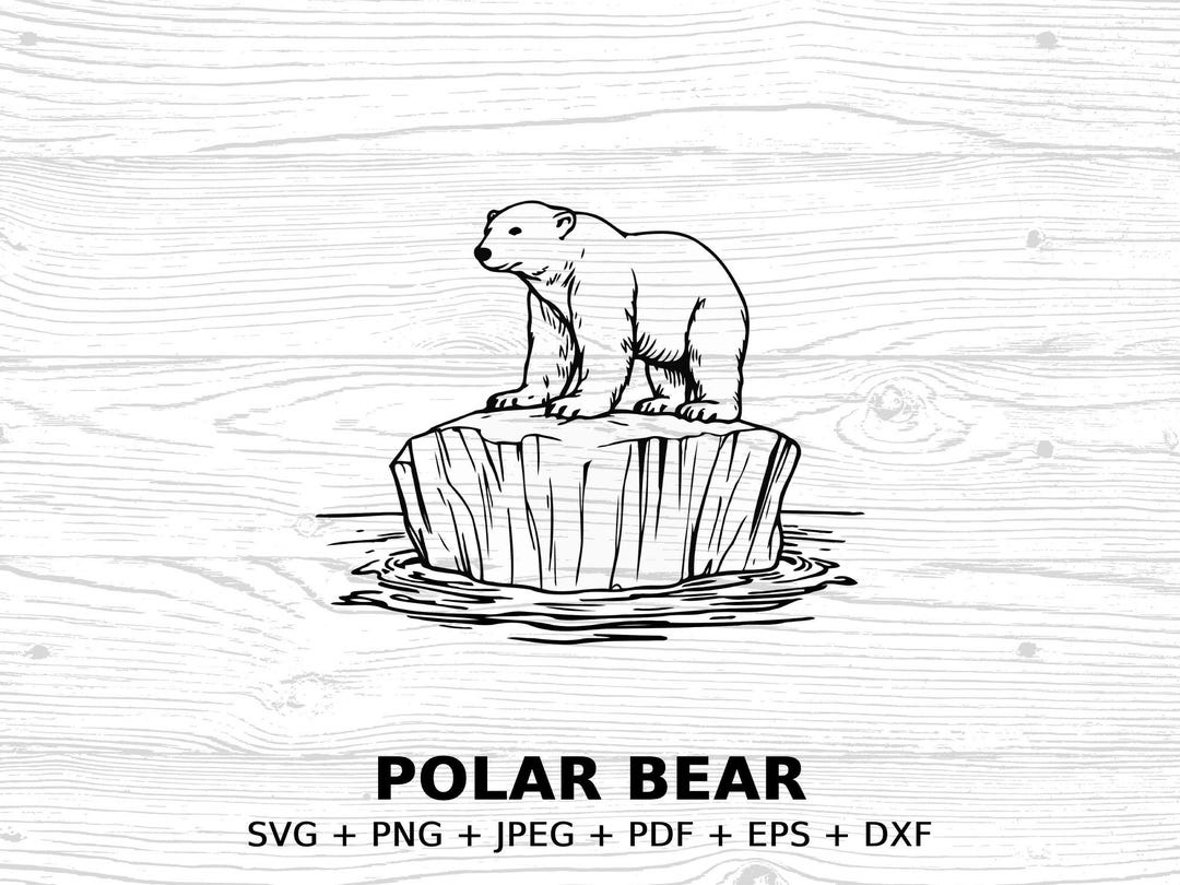 Polar Bear Digital Illustration Clipart Bundle for Download SVG PNG ...