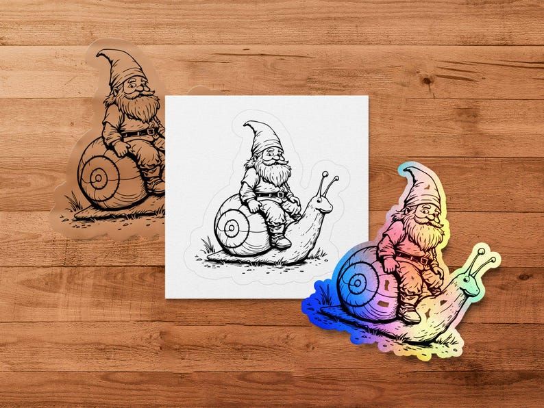 Gnome Riding Snail Digital Art Download, Svg Png Jpeg Pdf Eps Dxf Files ...