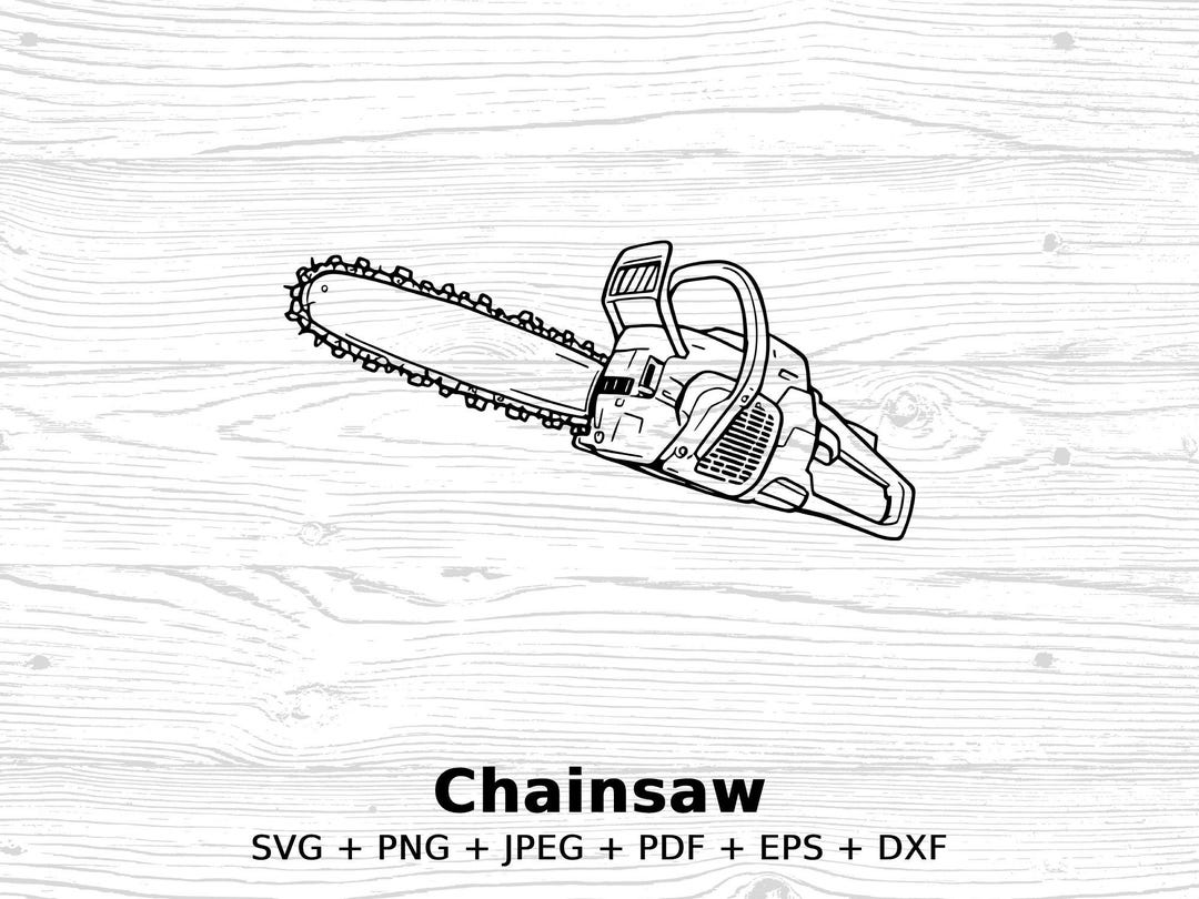 Chainsaw Vector Clipart Digital Download, Chainsaw Cutting Machine Art ...