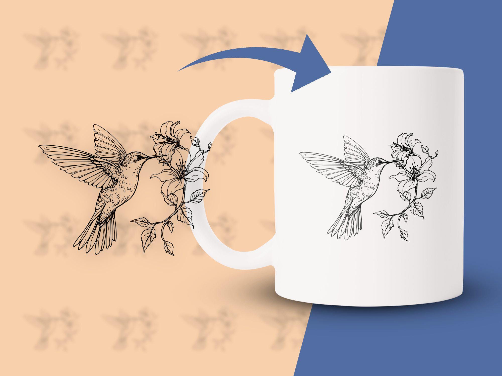 Hummingbird Line Art Digital Download, SVG, PNG, JPEG, Pdf, Eps, Dxf ...