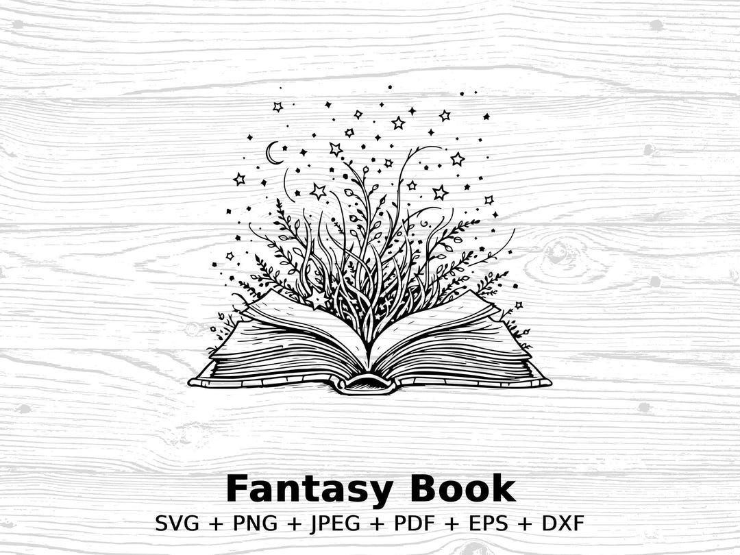 Fantasy Book Illustration Digital Download, Svg Png Jpeg Pdf Eps Dxf ...