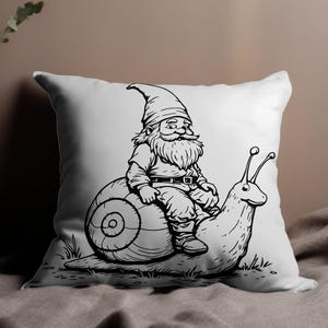 Gnome Riding Snail Digital Art Download, Svg Png Jpeg Pdf Eps Dxf Files ...