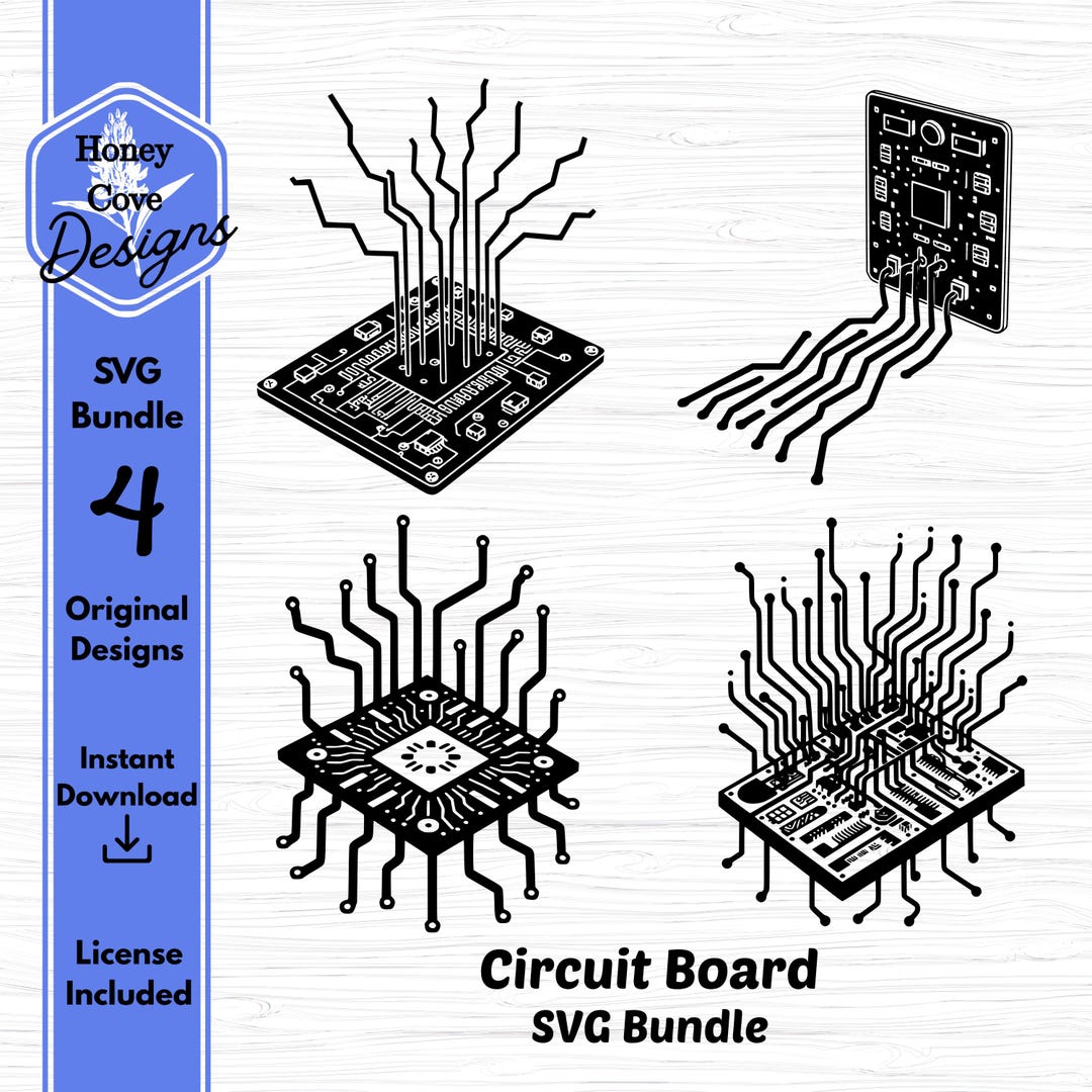 Circuit Board Svg Bundle, Digital Download, Electronics Svg, Tech ...