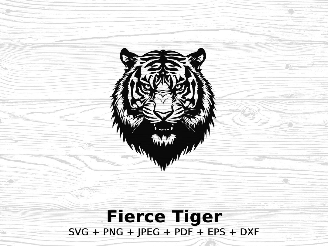 Fearless Tiger Digital Artwork, Instant Digital Download, Svg Png Jpeg ...