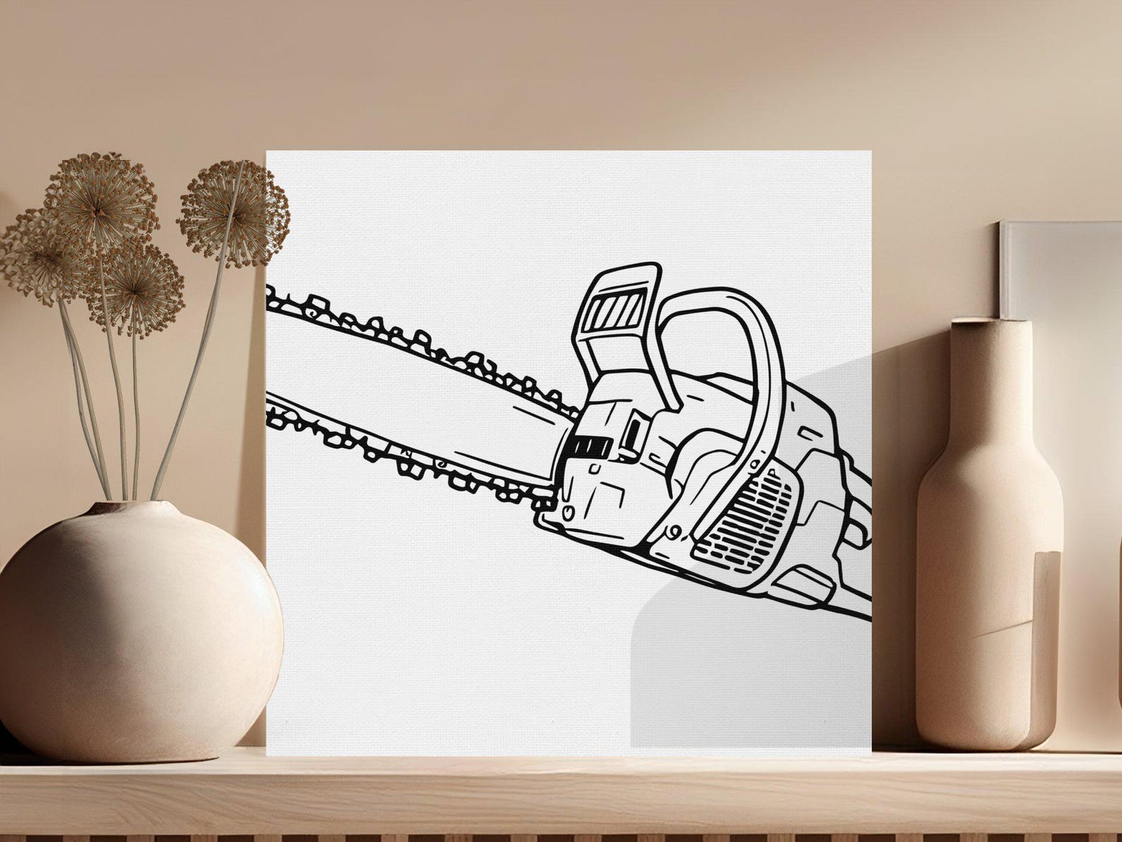 Chainsaw Vector Clipart Digital Download, Chainsaw Cutting Machine Art ...