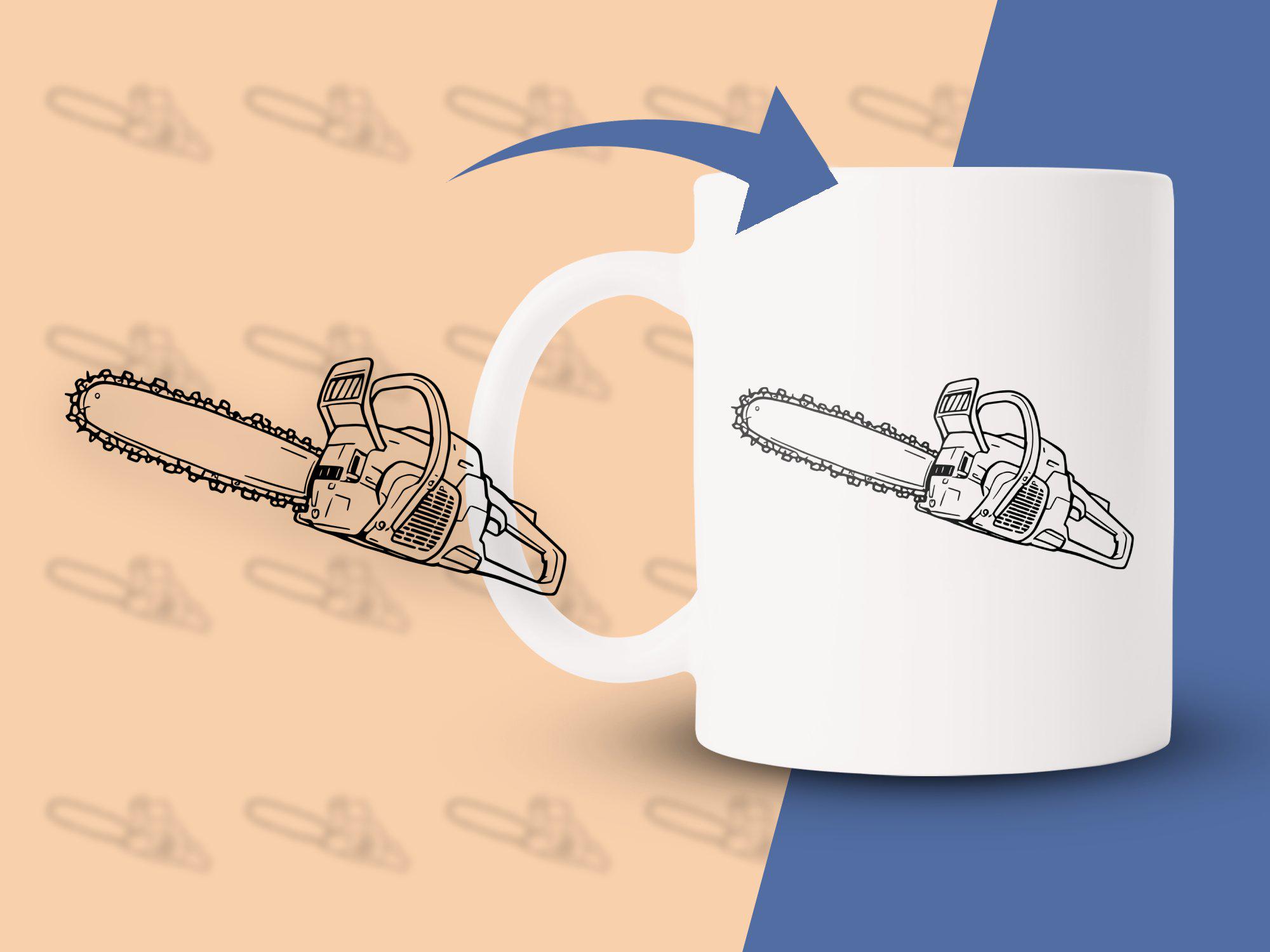 Chainsaw Vector Clipart Digital Download, Chainsaw Cutting Machine Art ...