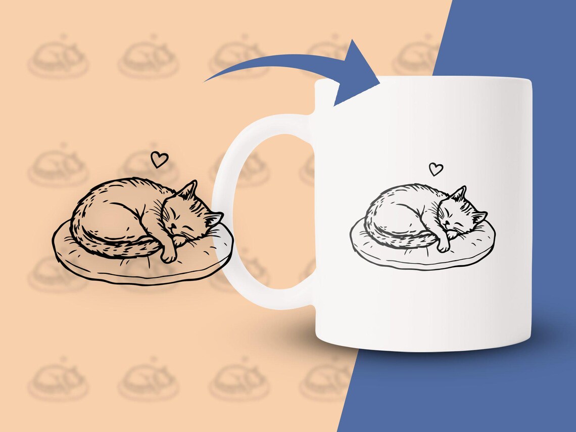 Cute Cat Nap Clipart Digital Art, Instant Digital Download in SVG, PNG ...