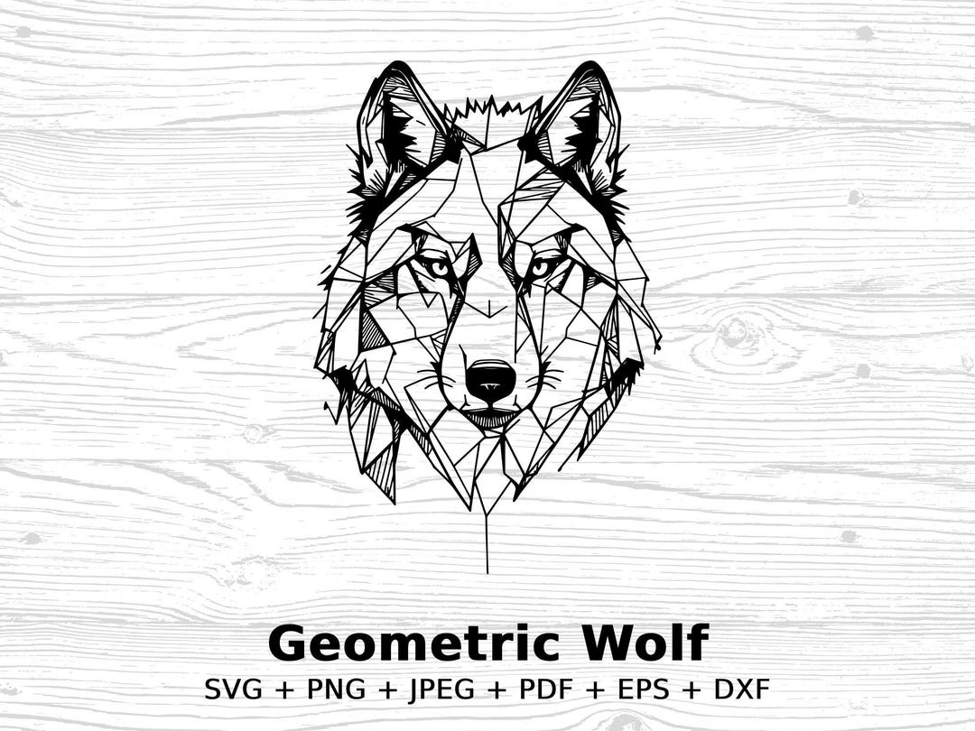 Geometric Wolf Vector Clipart Digital Download, Futuristic Wolf Design ...