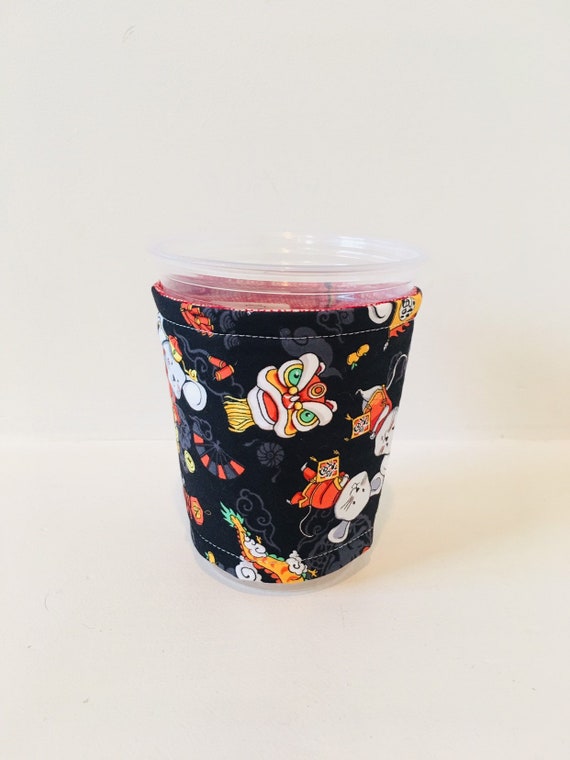 Iced Coffee Cozy/ Chinese New Year/ Chinese Lion/ Coffee | Etsy