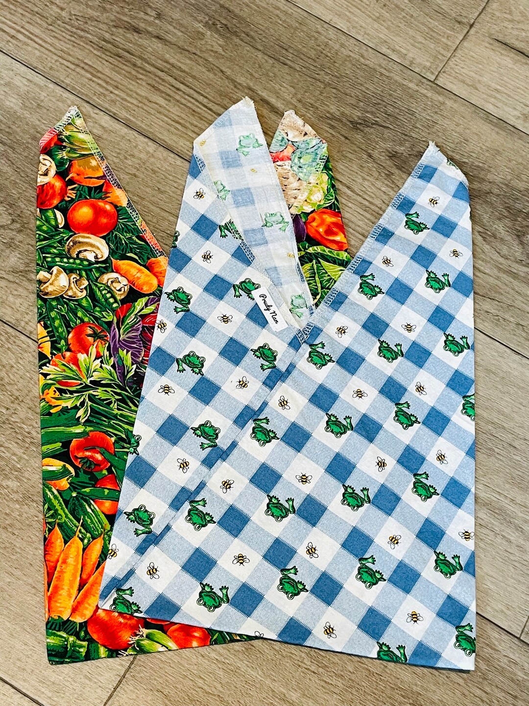 Vintage Frog & Vegetable Bento Bag Set - Reusable Lunch Bags (2-pack ...