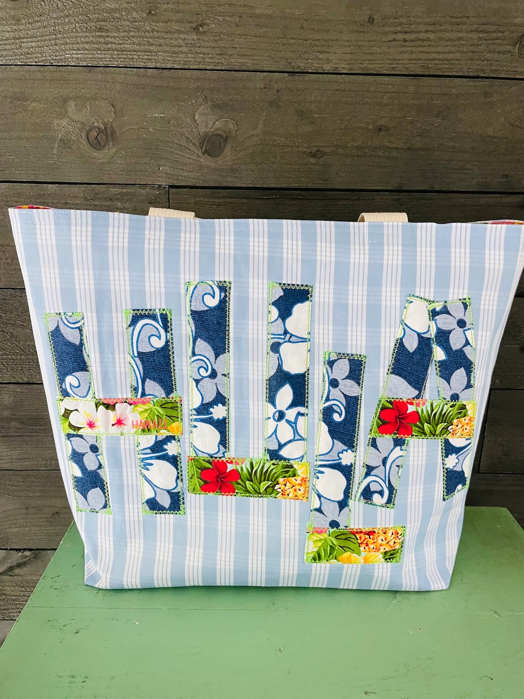 Hula Tote / Extra Large Palaka Beach Bag - Etsy