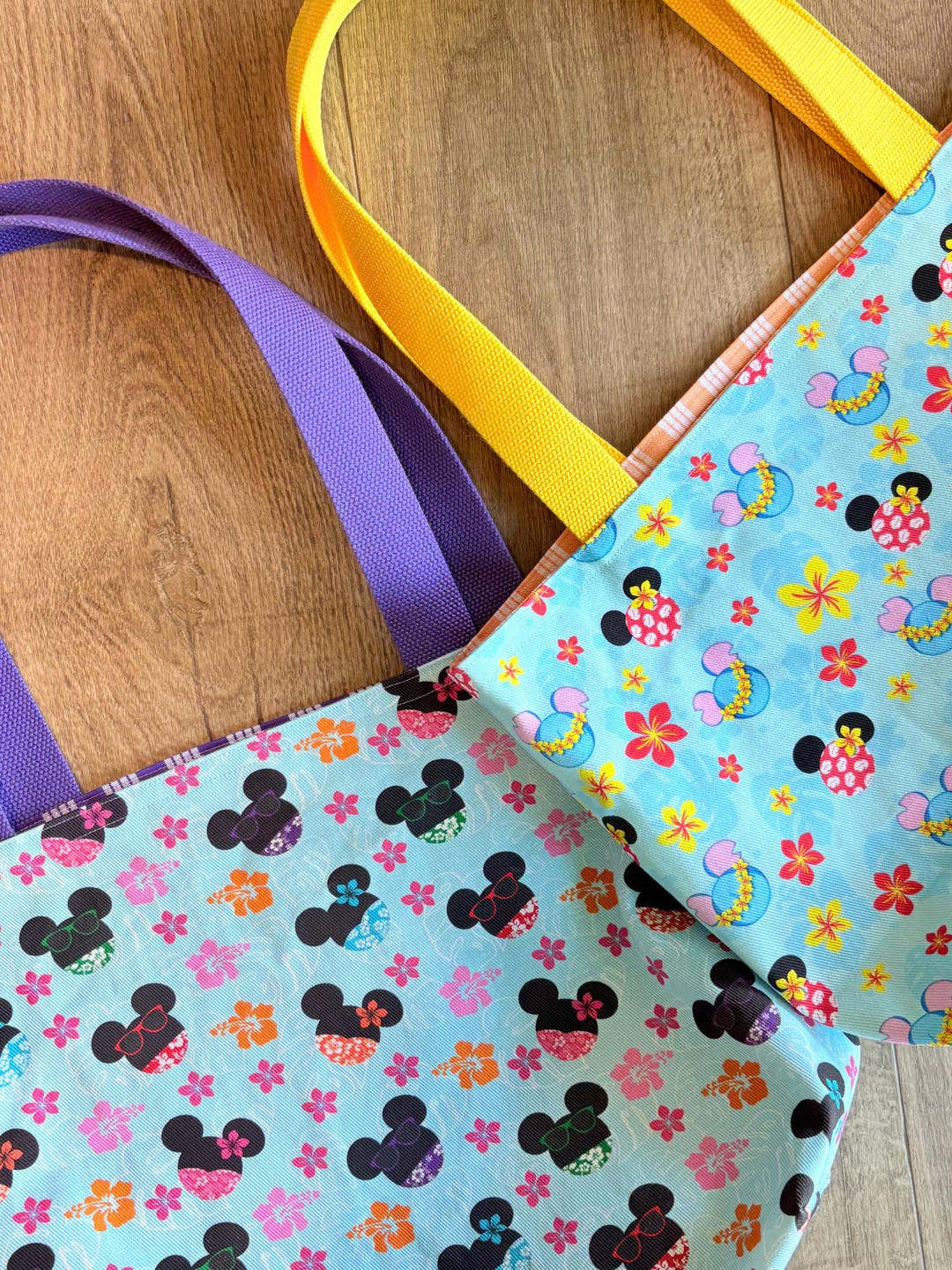 Denim Hawaiian Disney Totes / Beach Bags / Palaka / Hawaii Bag / Travel ...