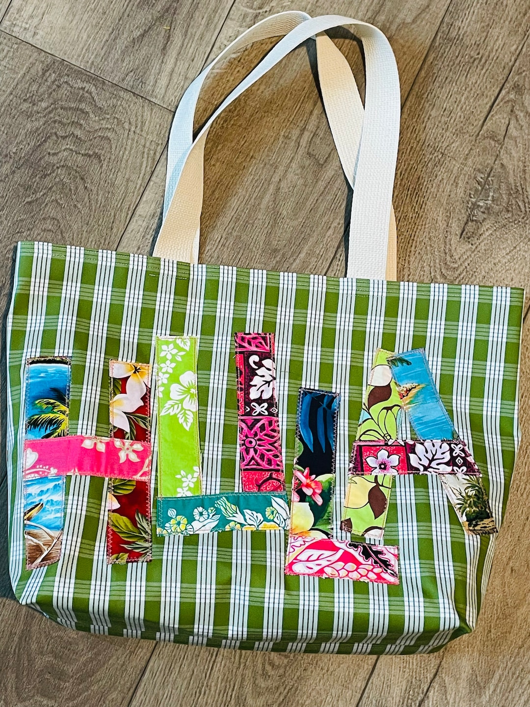 Hula Palaka Tote / Olive Green Palaka/ Oversized Tote - Etsy