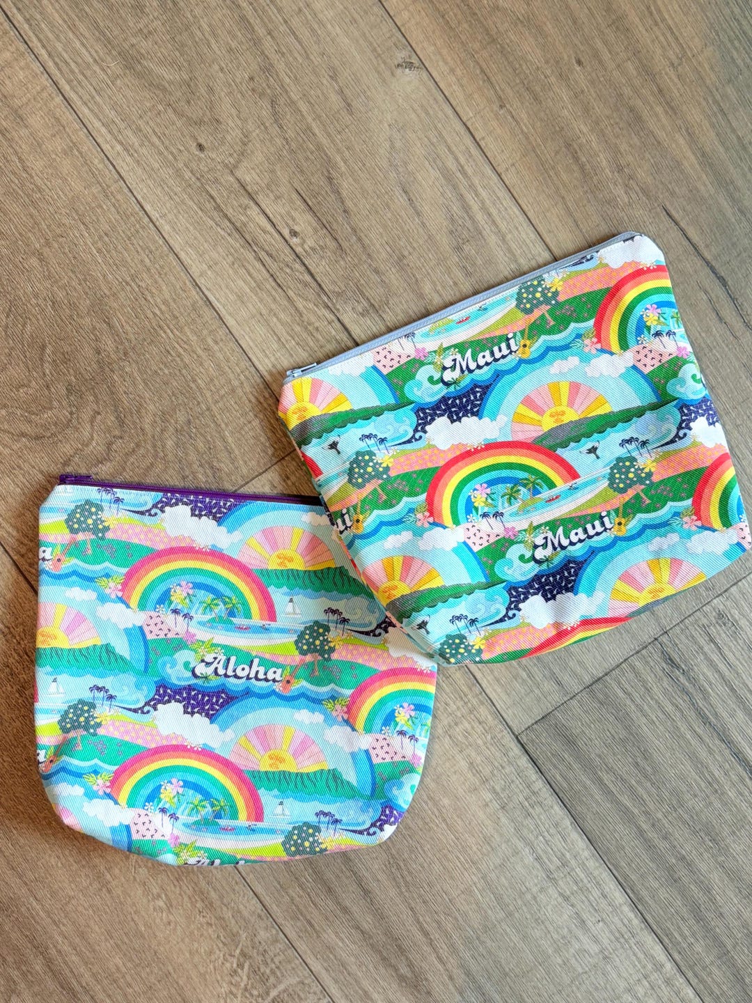 Denim Aloha Maui Pouches / Hawaiian Pouches / Travel Pouches / Makeup ...