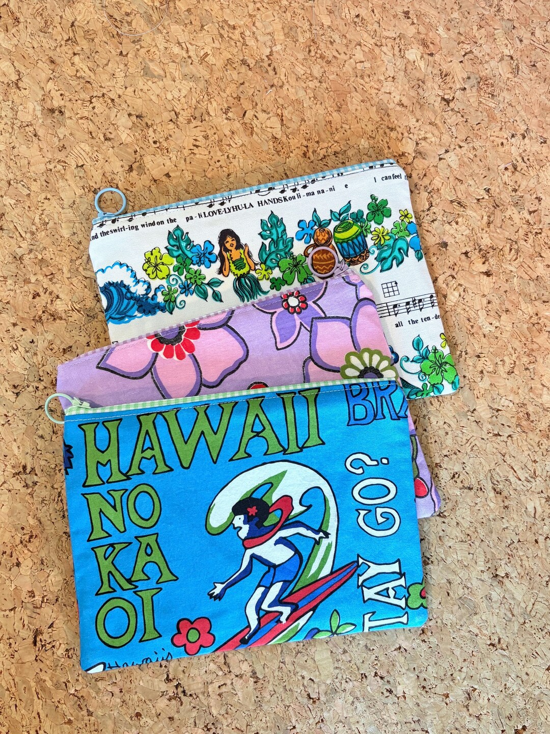 Vintage Hawaiian Pouches / Purse Pouch / Zipper Pouch / Hula / Hawaii ...