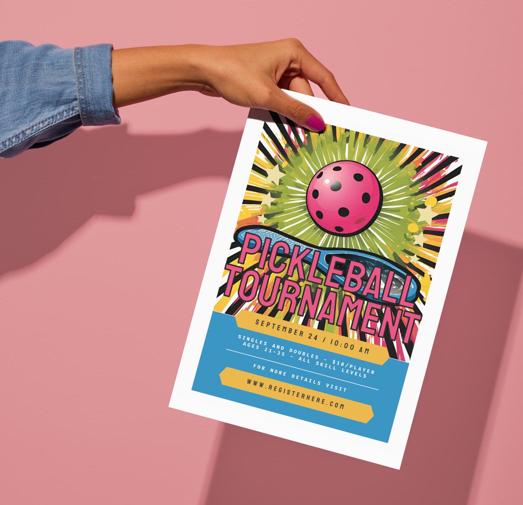 Editable Pickleball Tournament Flyer Template | Customizable Meetup ...