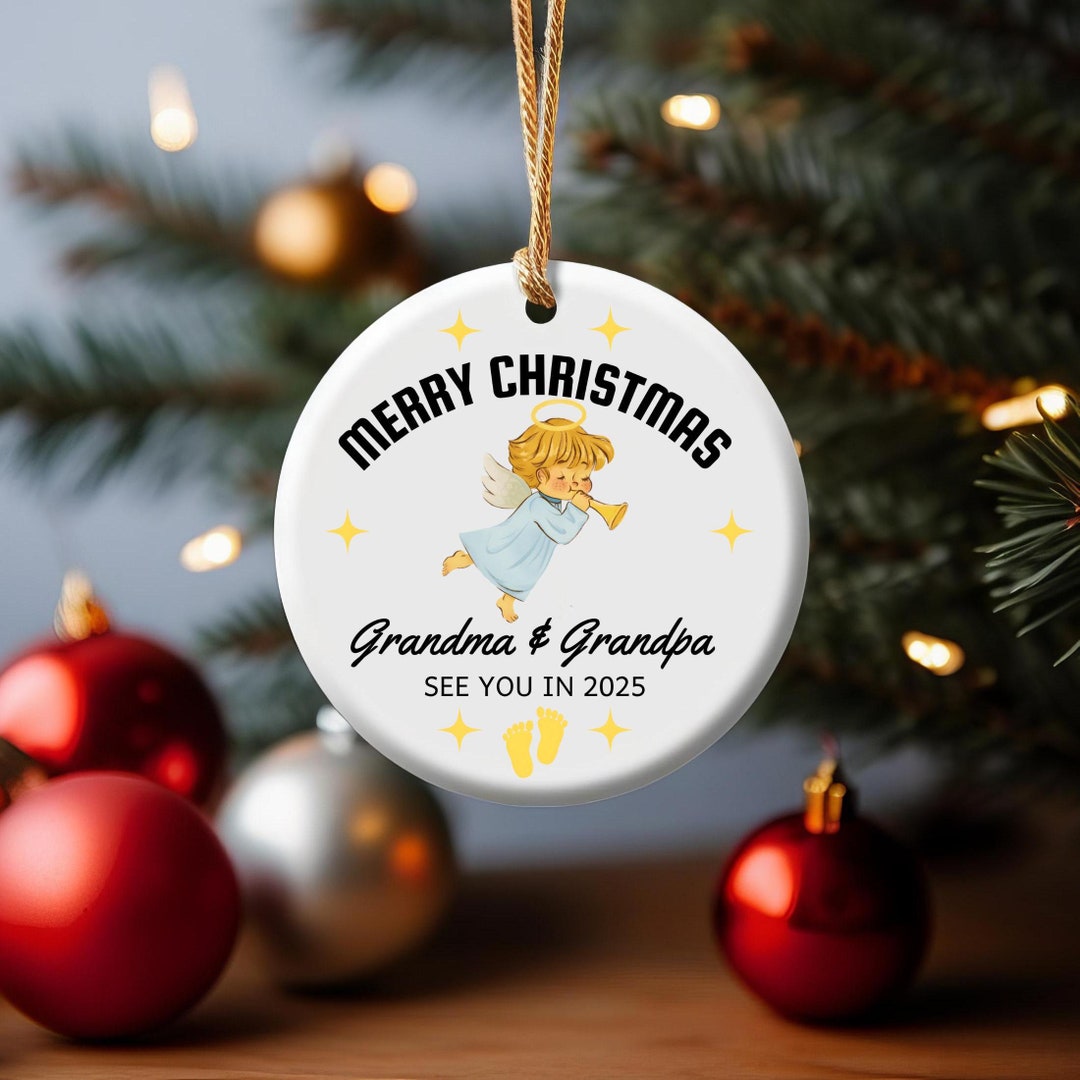 New Grandparents Angel Announcement Ceramic Ornament, Maternity ...