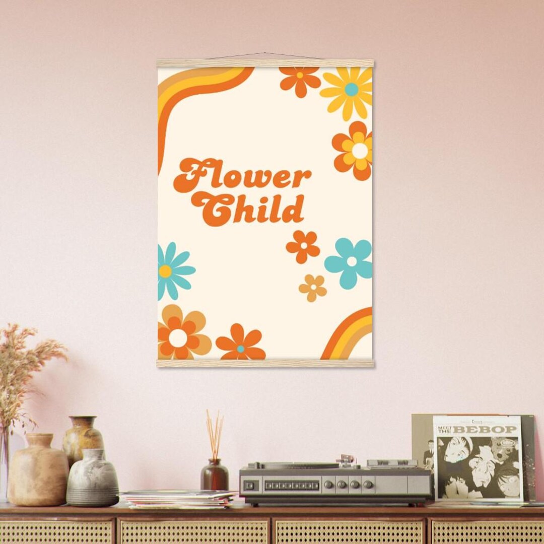 Flower Child Poster With Hanger Wall Art, Nursery Decor, Decoration ...