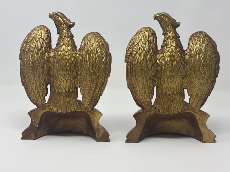 Vintage Sexton USA American Eagle Bookends, Red & Gold - Etsy