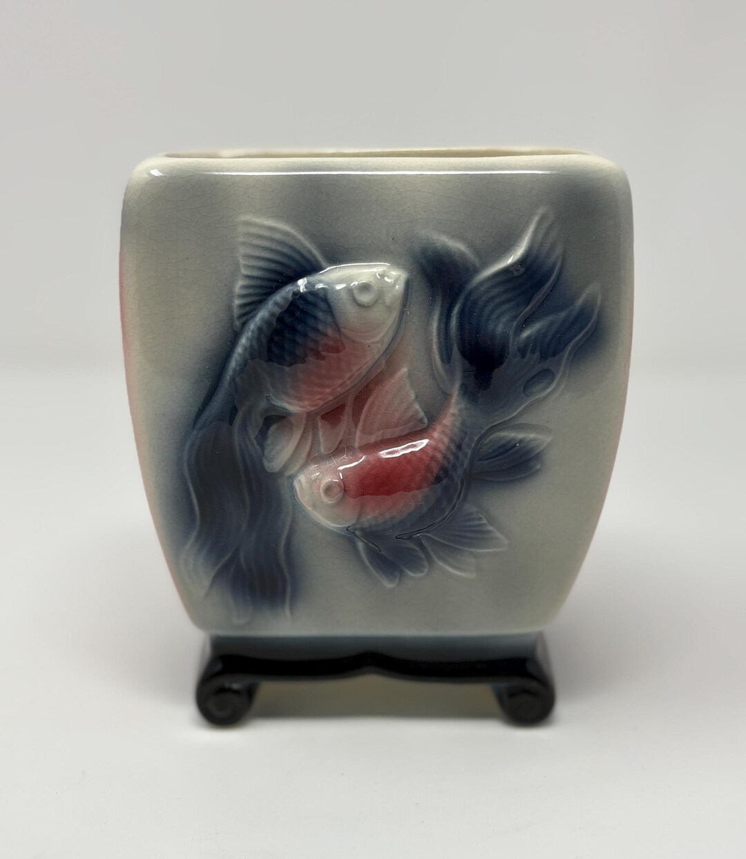 Vintage Royal Copley Koi Fish, Aisian Inspired Pink, Blue, and White ...