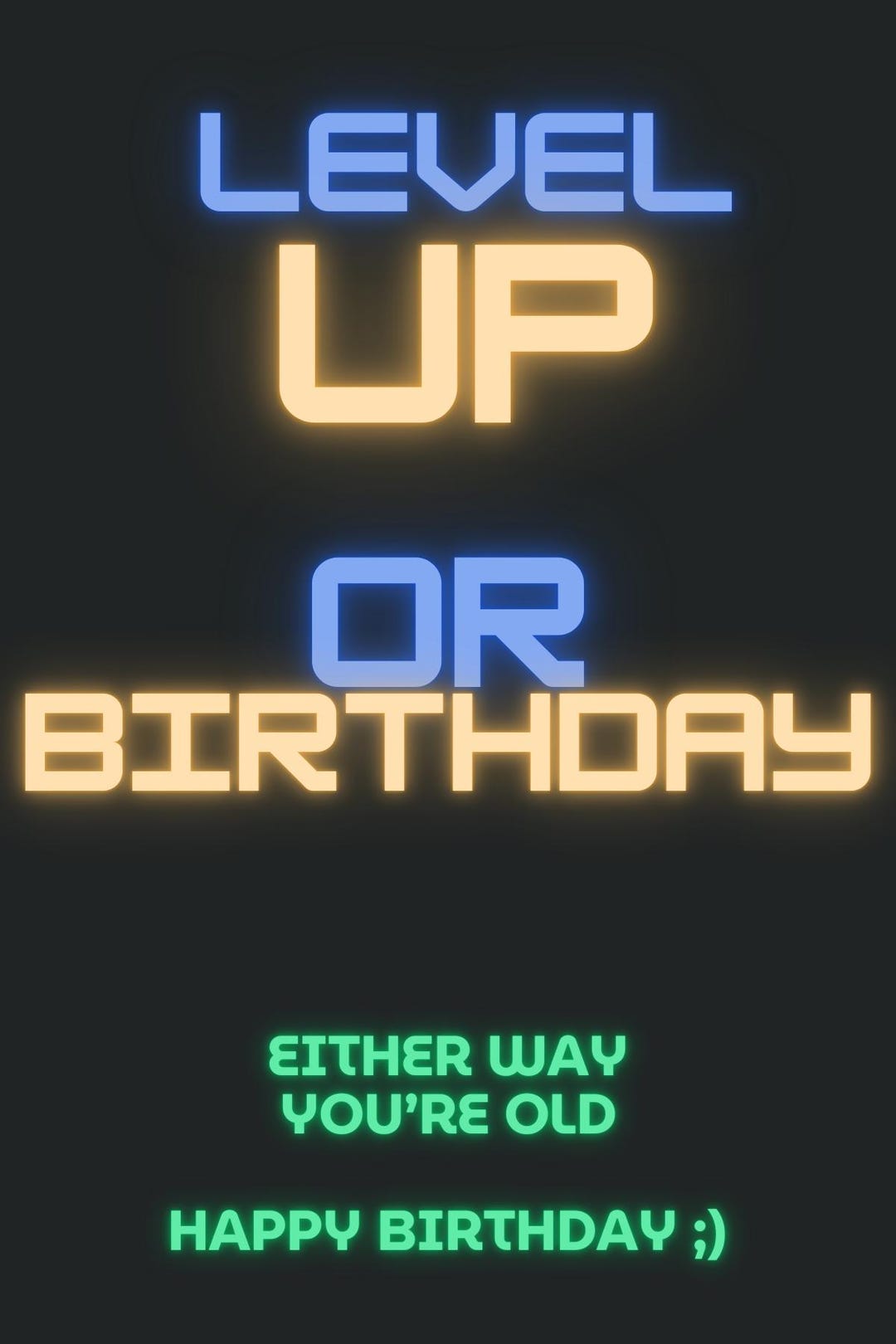 Birthday Greeting - Level Up - Etsy