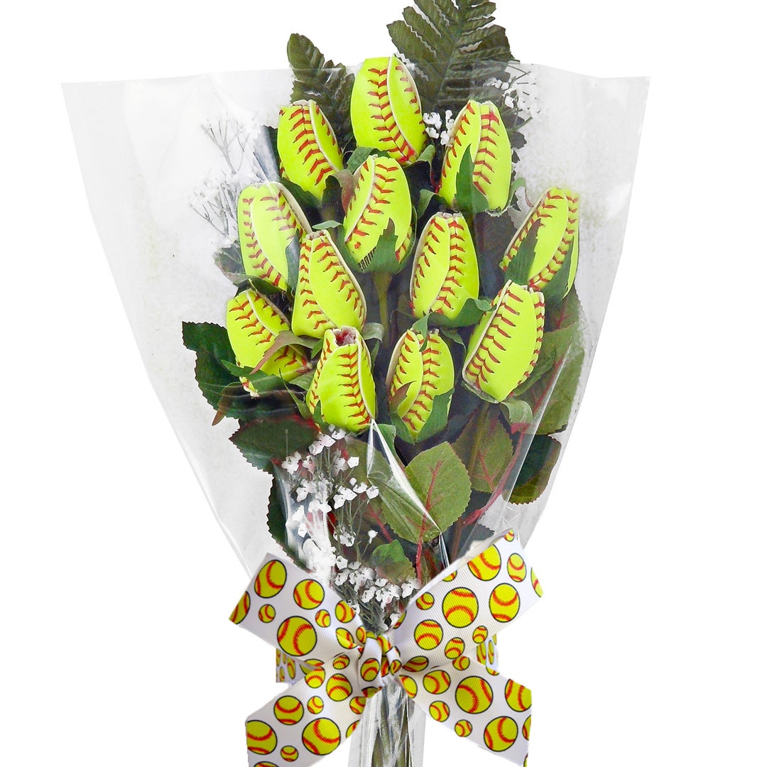 Softball Rose Grand Slam Bouquet Arrangement 12 Roses Dozen Softball ...