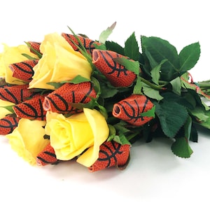 Basketball Rose Bouquet With Vase, Basketball Centerpiece, Basketball ...