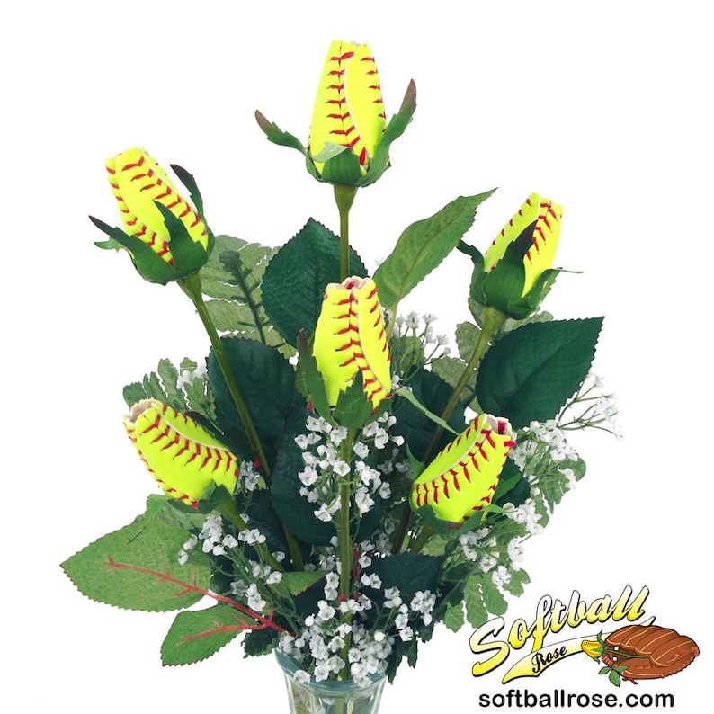 Softball Roses Arrangement | Softball Flowers Bouquet | Softball Gifts ...