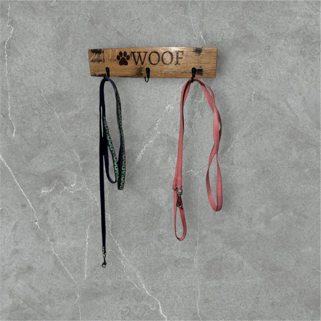 Handmade White Oak Barrel Stave Dog Leash Holder - Etsy