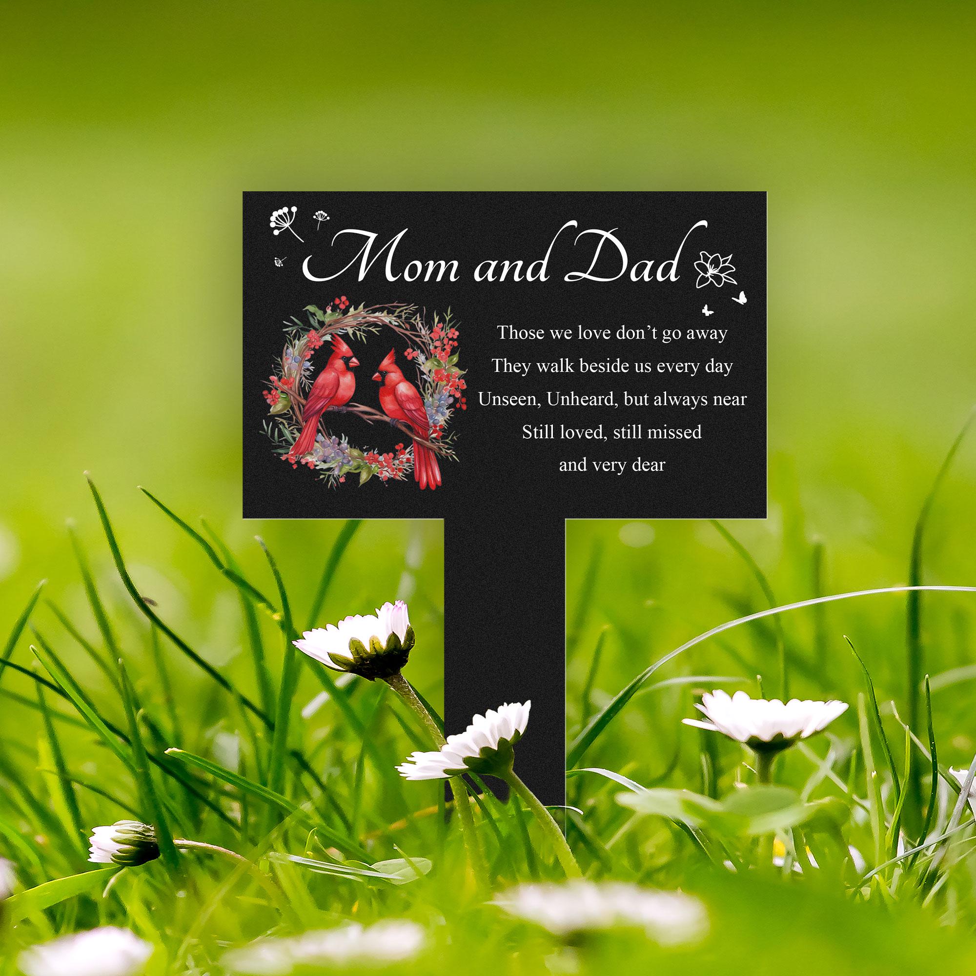 Personalized Memorial Stake, Cardinal Birds Tribute, Garden Grave ...
