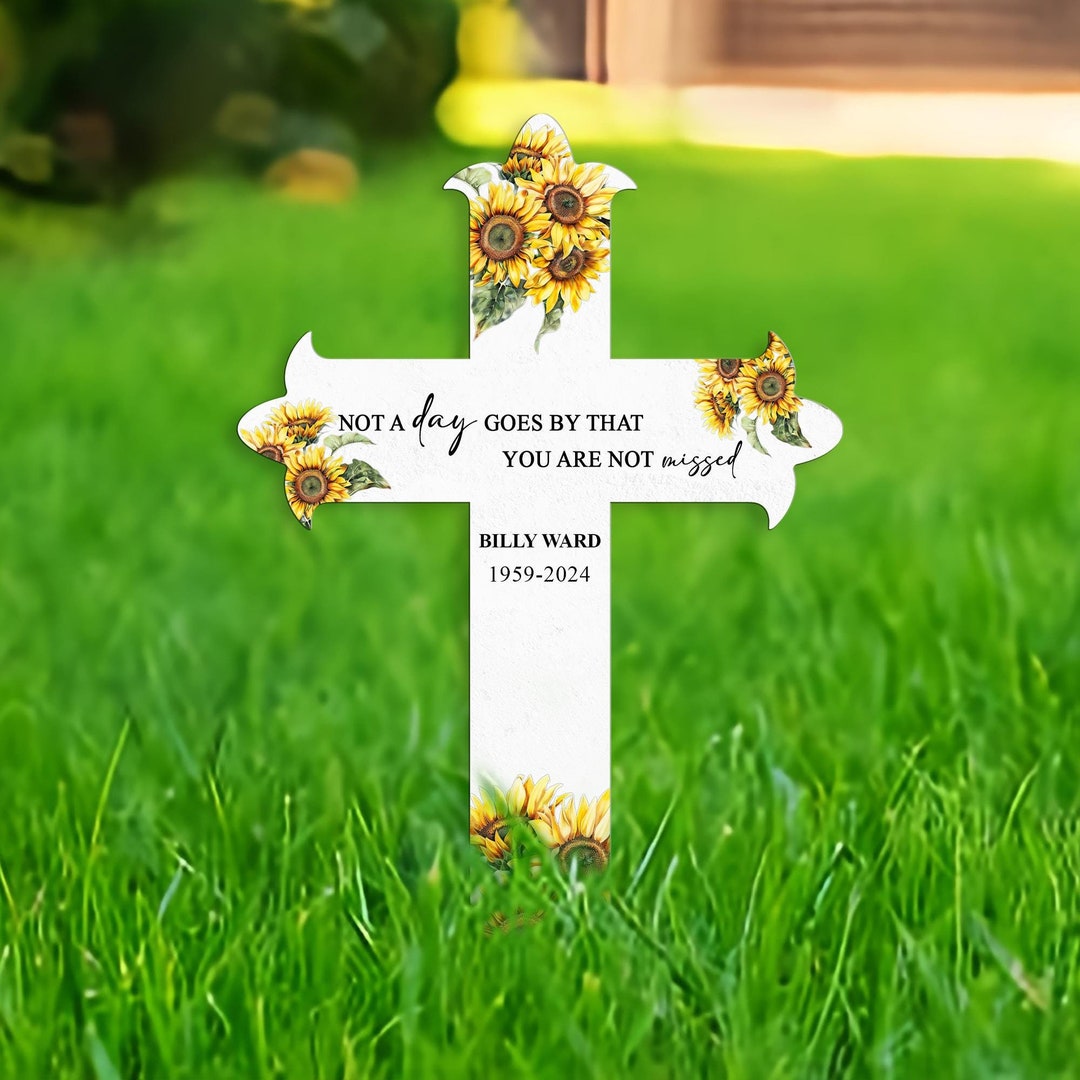 Memorial Cross, Personalized Plaque for Your Loved One, Custom Memorial ...