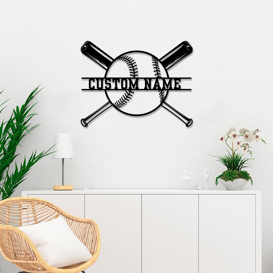 Personalized Baseball Metal Sign, Custom Name Sign, Baseball Lover ...