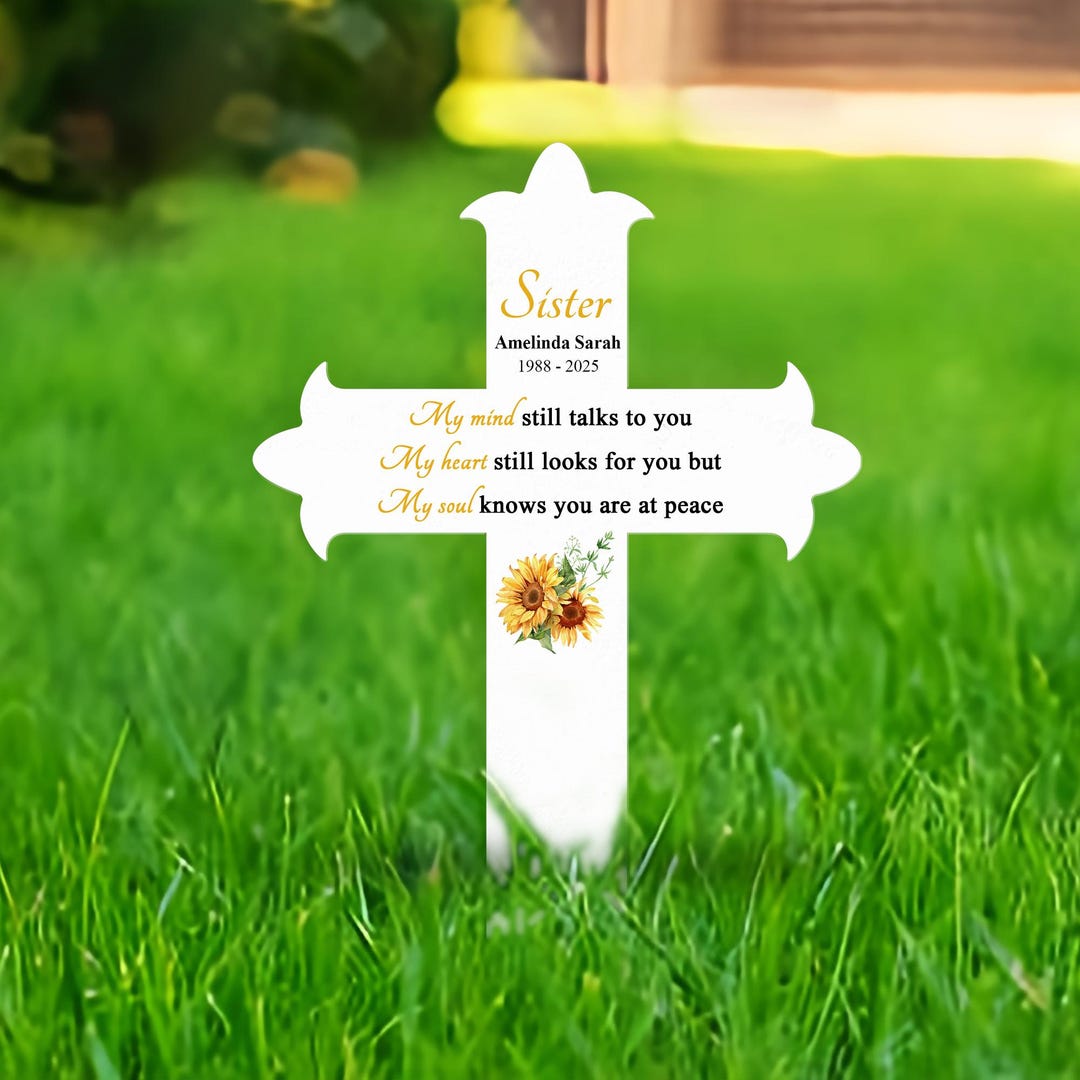 Sister Memorial Stakes, Personalized Memorial Cross, Memorial Stake for ...