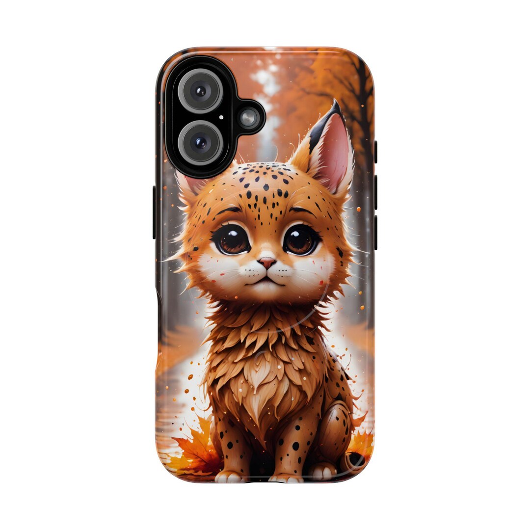 Magsafe® iPhone 16 15 14 Cute Cartoon Cat Phone Case, Fall Aesthetic ...