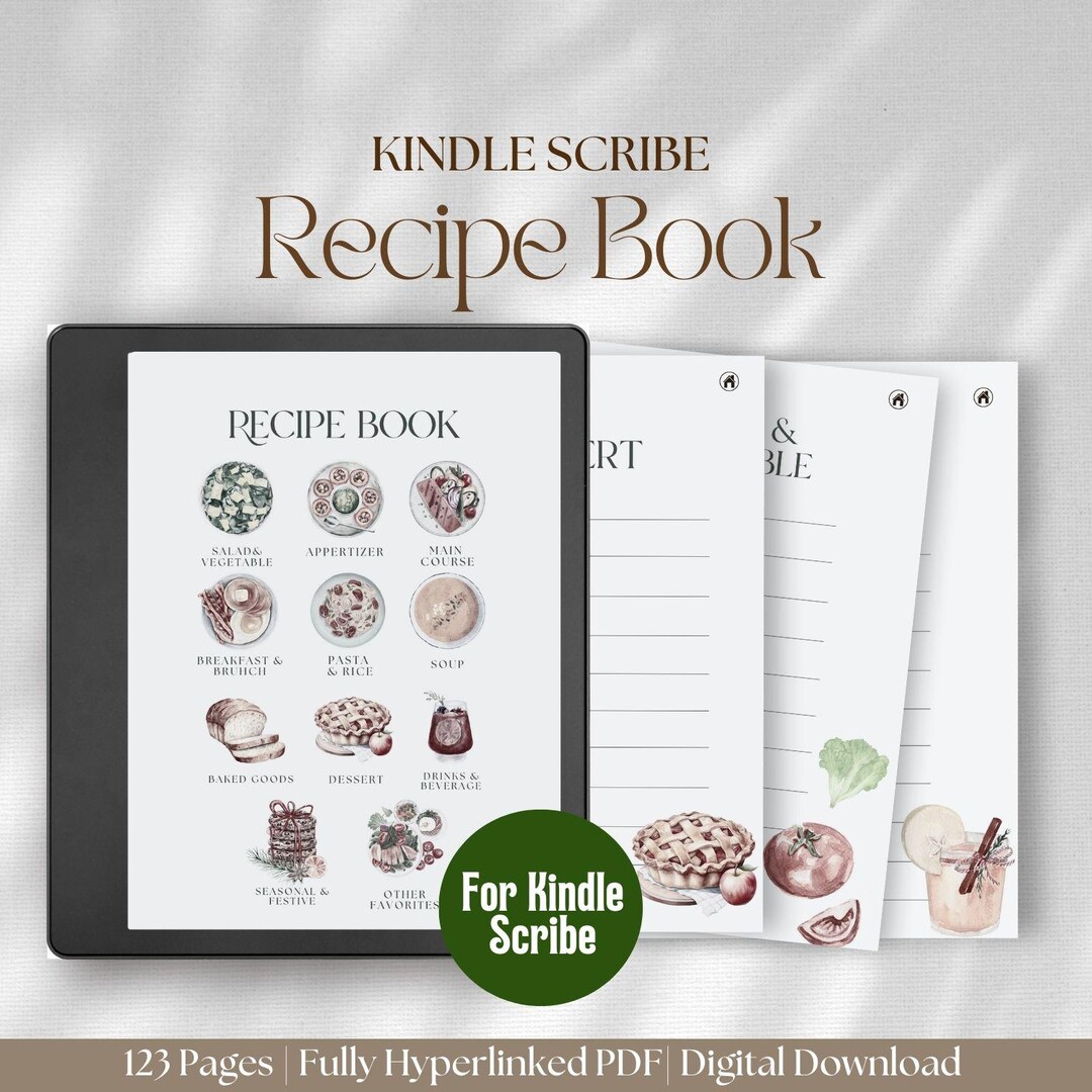 Kindle Scribe Recipe Book: Digital Cookbook, Grocery List (PDF) - Etsy