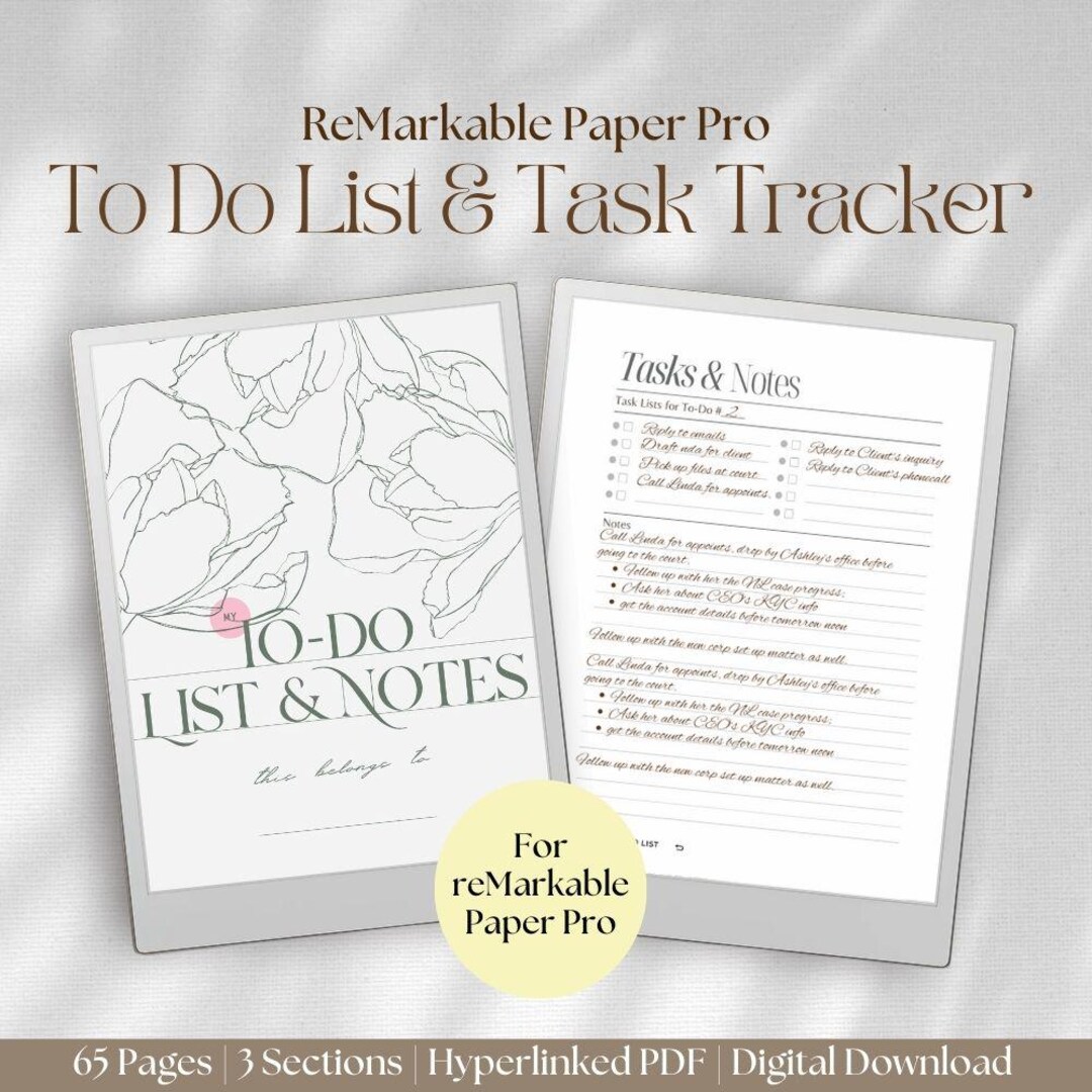 To Do List Remarkable Paper Pro Remarkable Task Tracker Task Planner ...