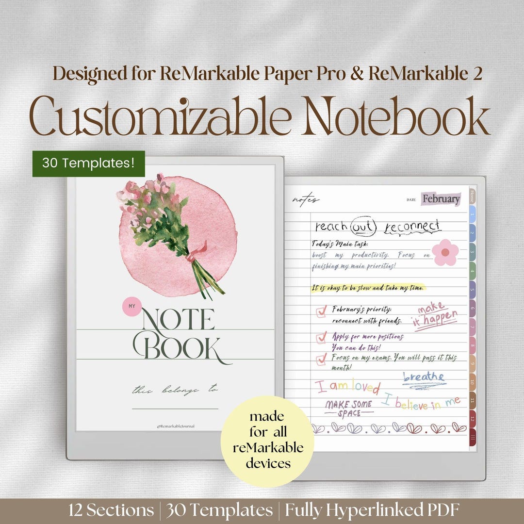 Digital Notebook for Remarkable 2 & Remarkable Paper Pro: Meeting Notes ...