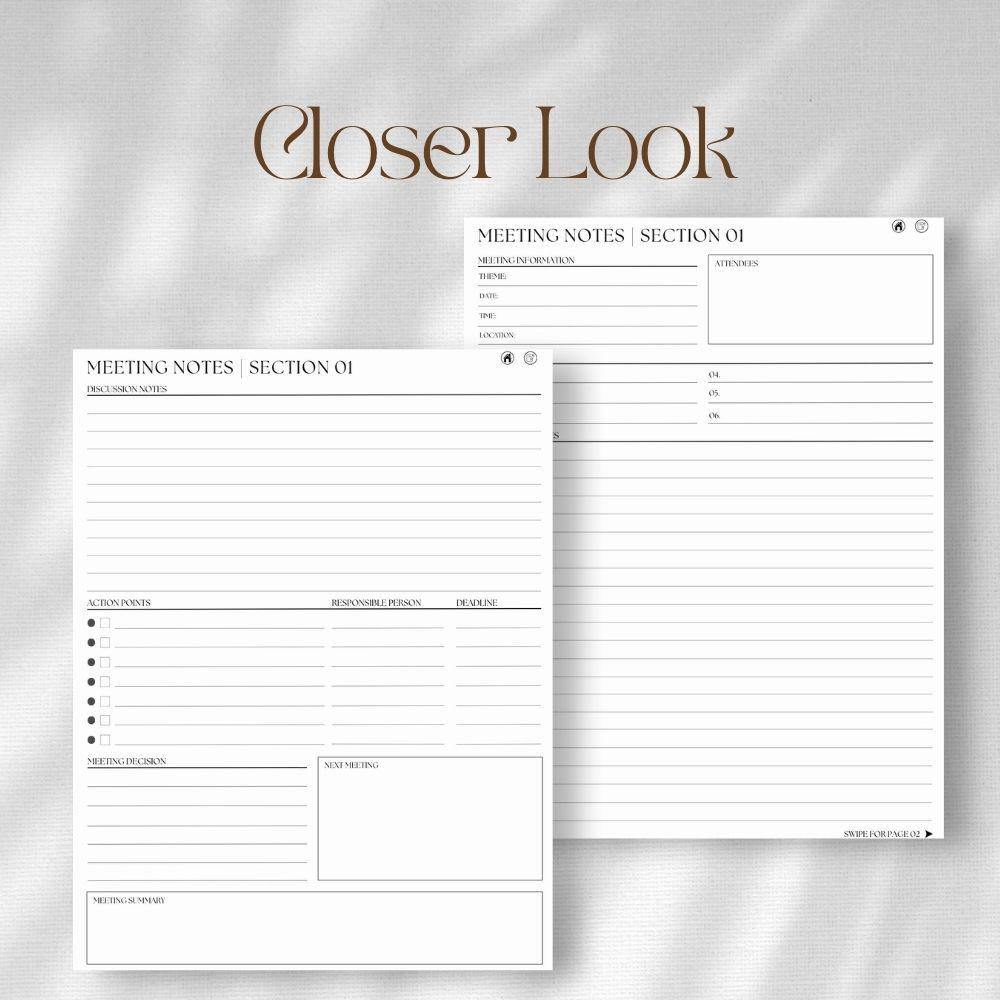 Meeting Notes Remarkable Paper Pro | Remarkable Pro Template Meeting ...