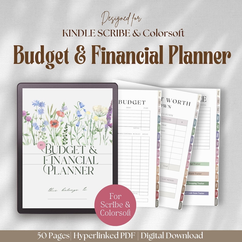 Color Notebook Life Planner Kindle Scribe Colorsoft: Budget, Meal ...