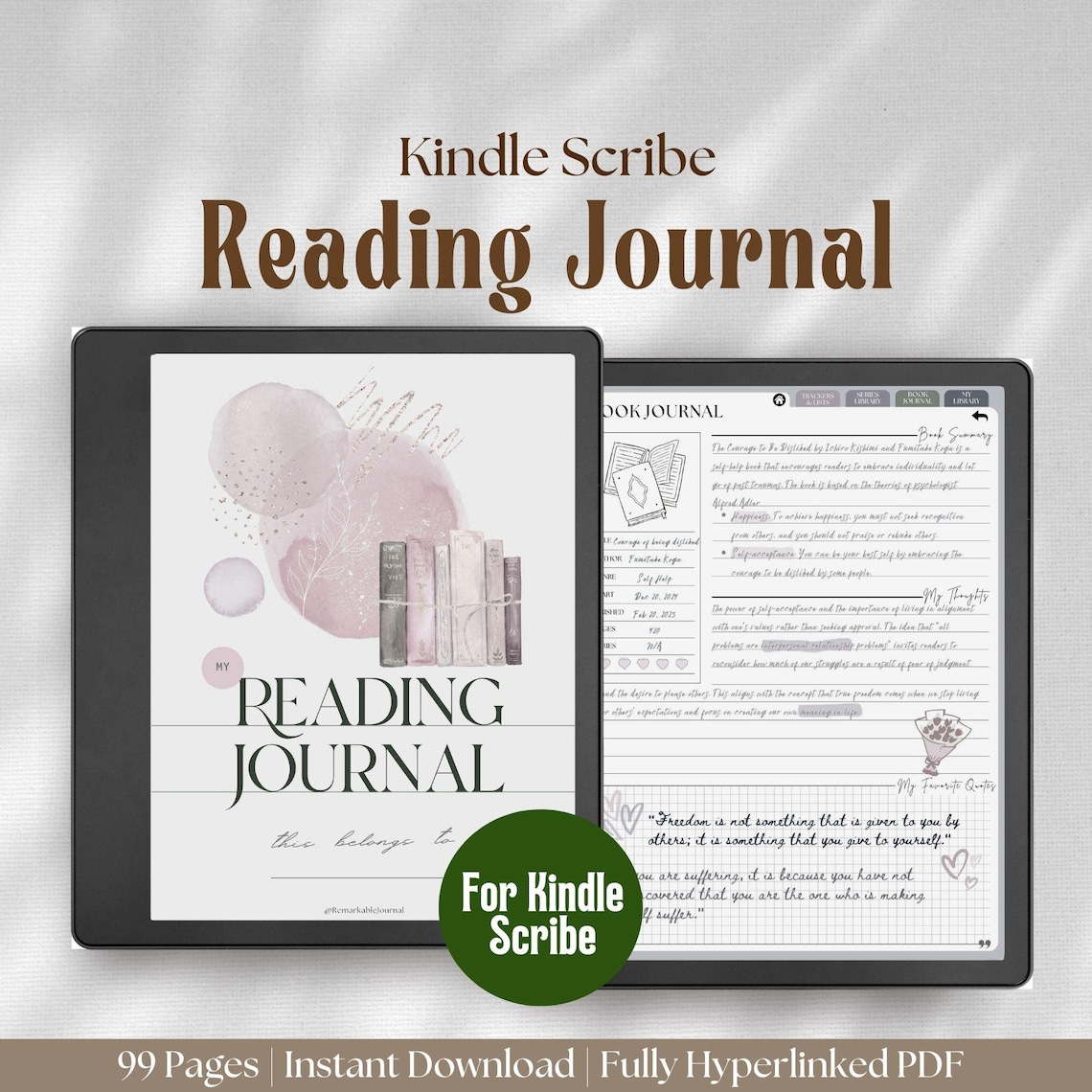 Kindle Scribe & Colorsoft Reading Journal: Book Review, Reading Tracker ...
