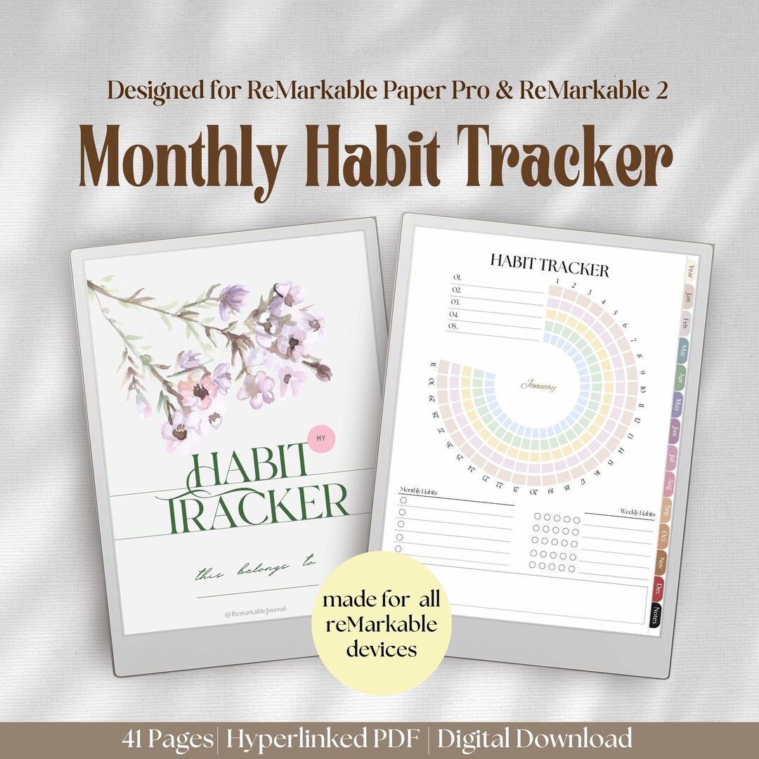 Habit Tracker for Remarkable Paper Pro & Remarkable 2: Mood, Health ...