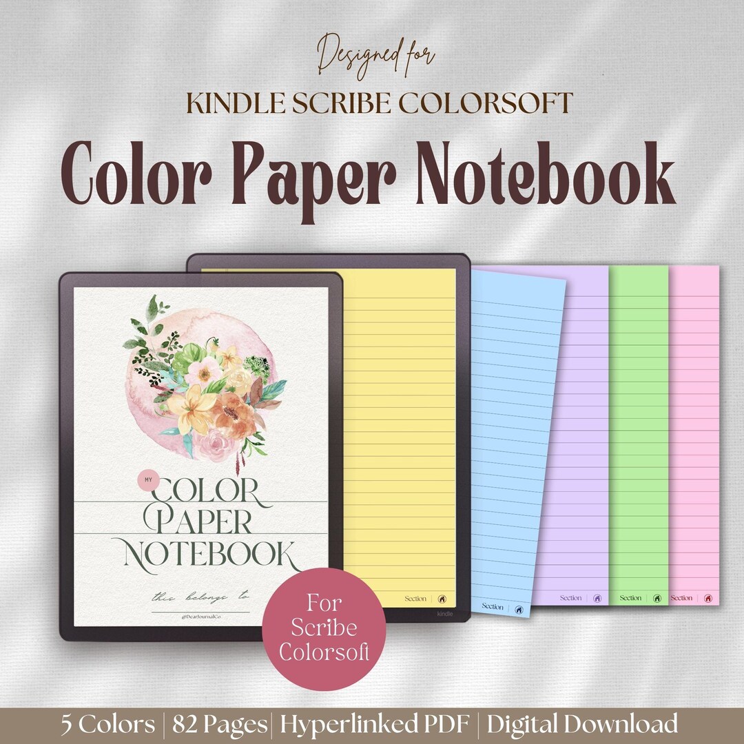 Color Paper Notebook Kindle Scribe Colorsoft: Lined Notes, Legal Pad ...