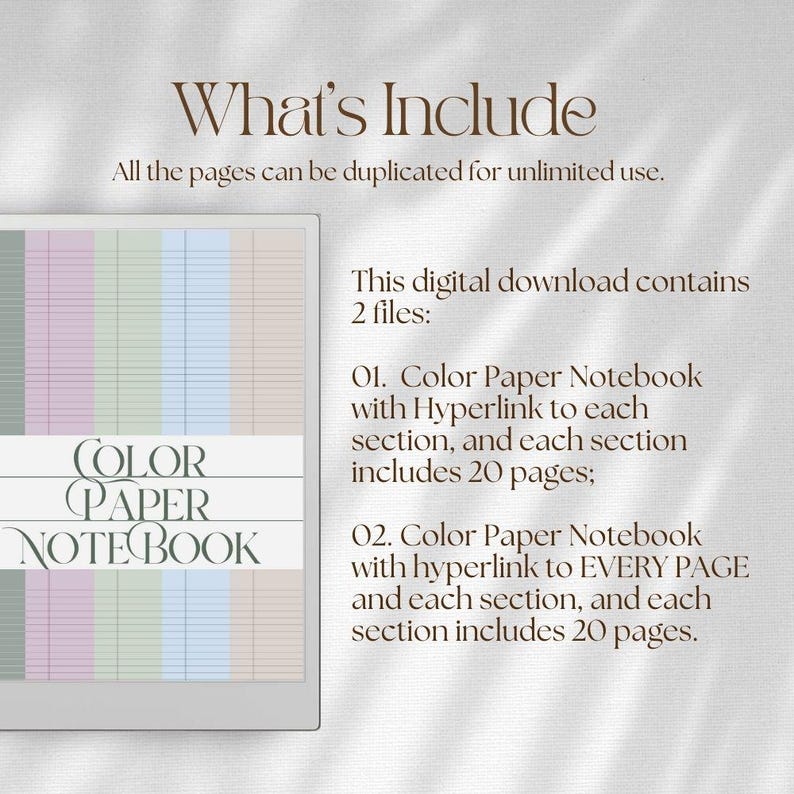 Color Notebook Template for Remarkable Paper Pro: Digital Notebook ...