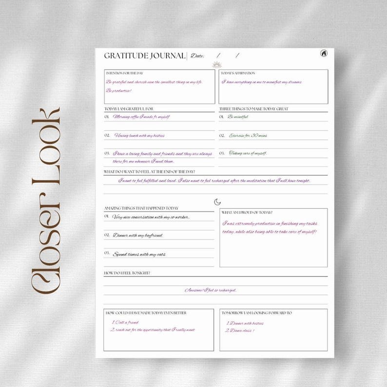 Gratitude Journal Template for Remarkable Paper Pro & Remarkable 2 ...