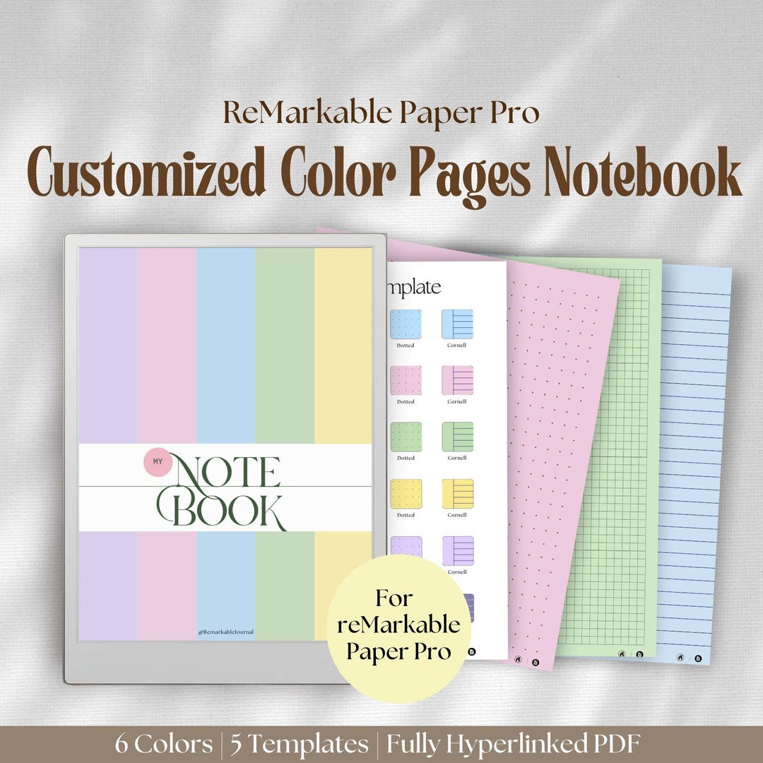 Customizable Colorful Pages Notes Remarkable Pro Color Pages Remarkable ...
