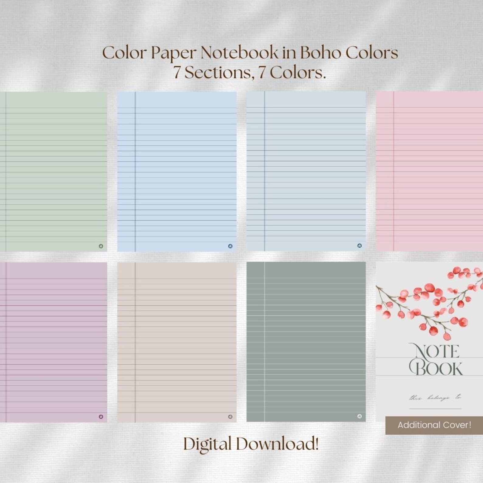 Color Notebook Template for Remarkable Paper Pro: Digital Notebook ...