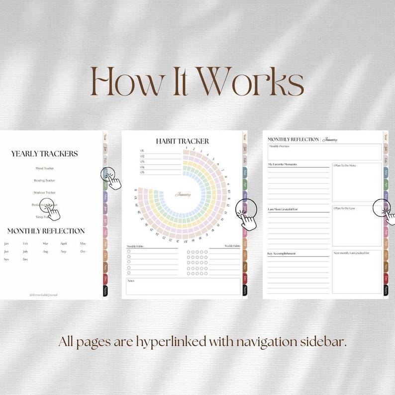 Monthly Habit Tracker for Remarkable 2: Hyperlinked Productivity ...