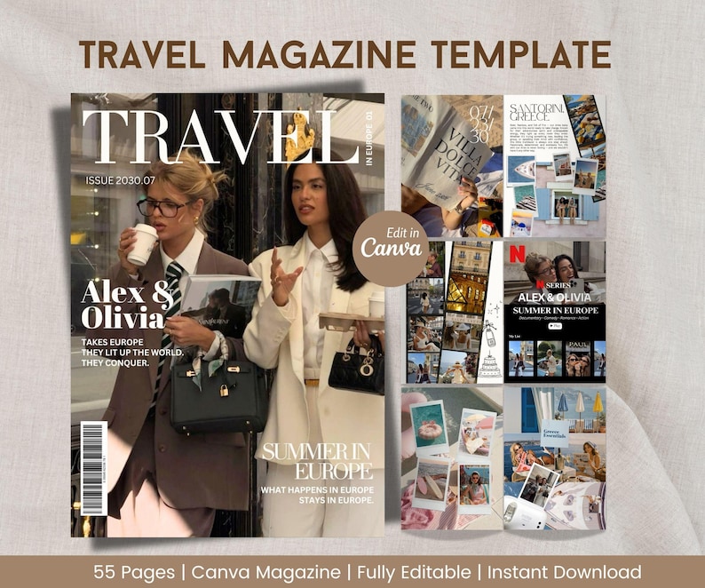 Travel Photo Album Magazine Vogue, Memory Book, Scrapbook Journal ...